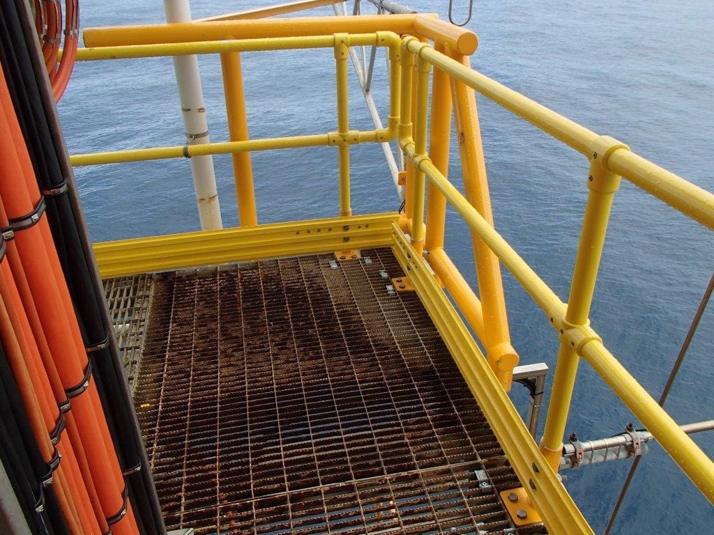 Treadwell FRP Handrails Retrofitted on Offshore Oil Rig - Treadwell ...